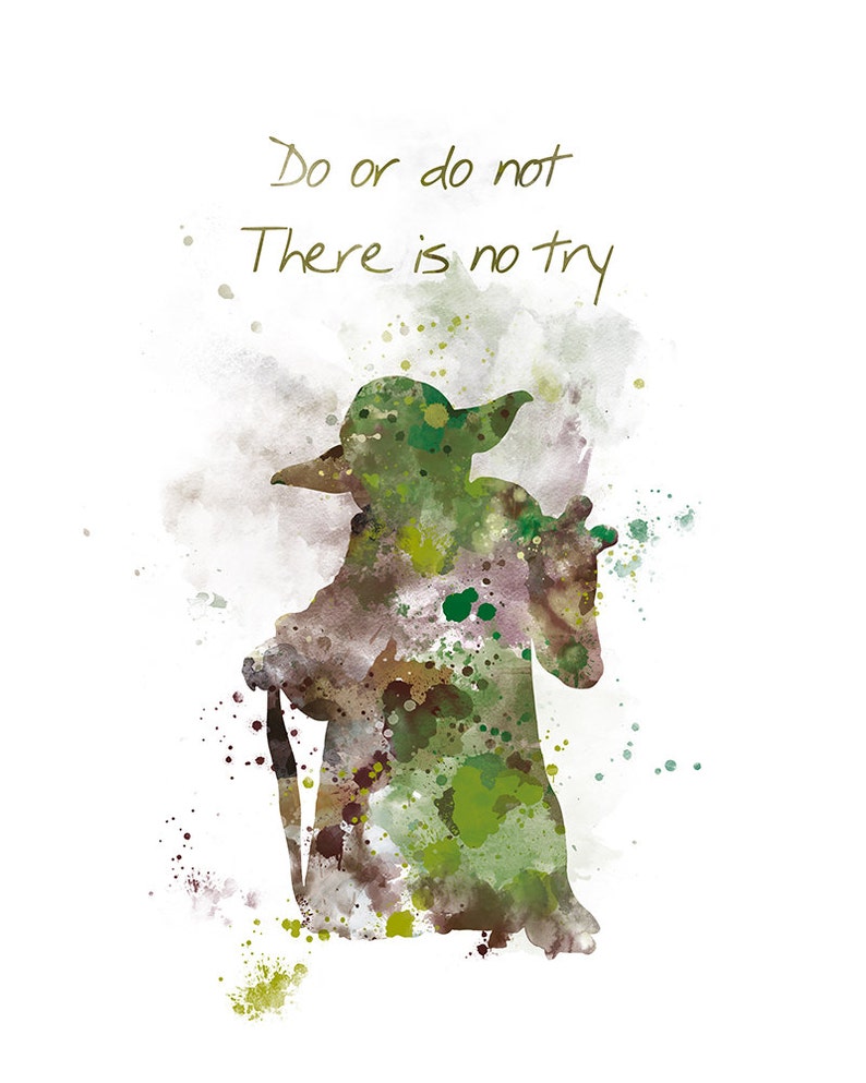 Yoda Art Print Yoda Quote Do or Do Not Star Wars Movie Poster Star Wars ...