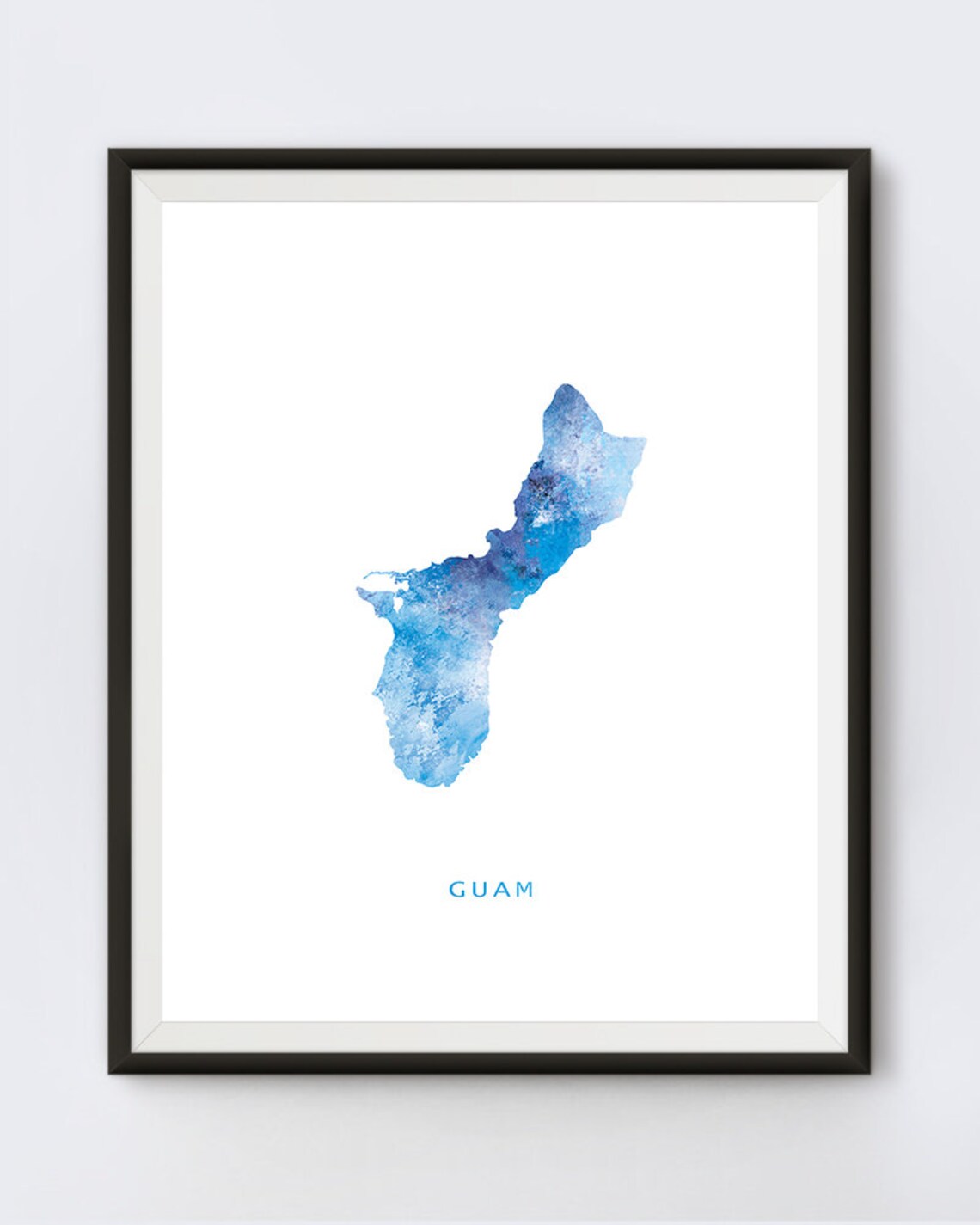 Guam Map Print Watercolor Guam Poster Home Office Room | Etsy