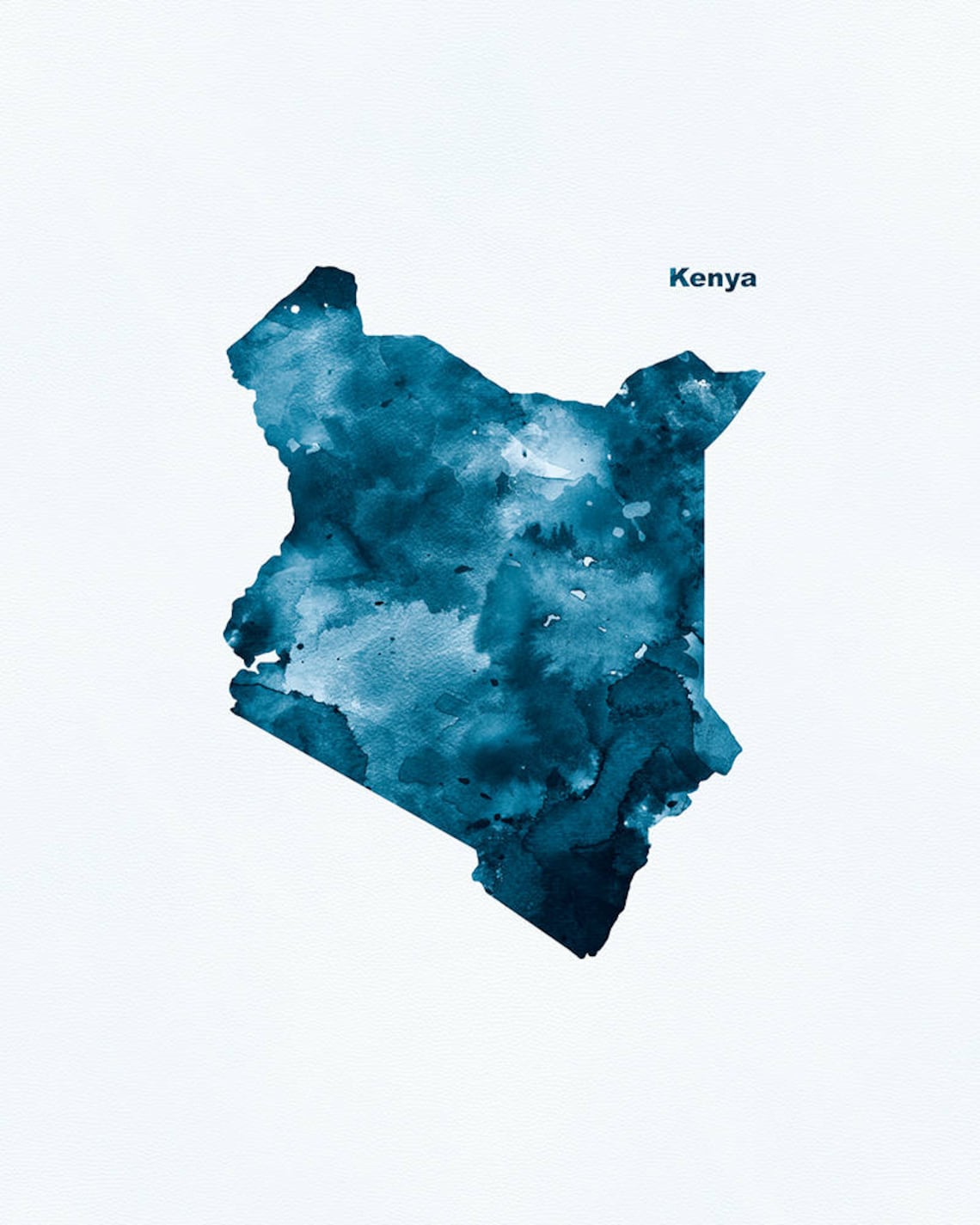 Kenya Map Kenya Print Watercolor Africa Print Poster - Etsy