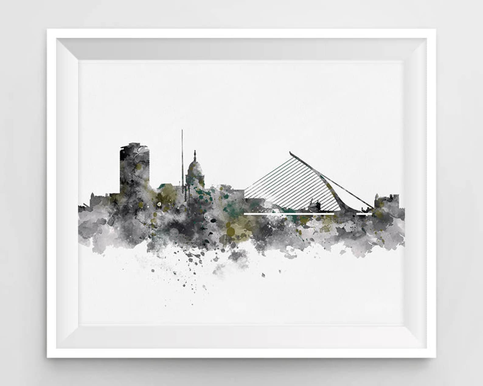 Dublin Skyline Dublin Print Ireland Poster Cityscape Art - Etsy
