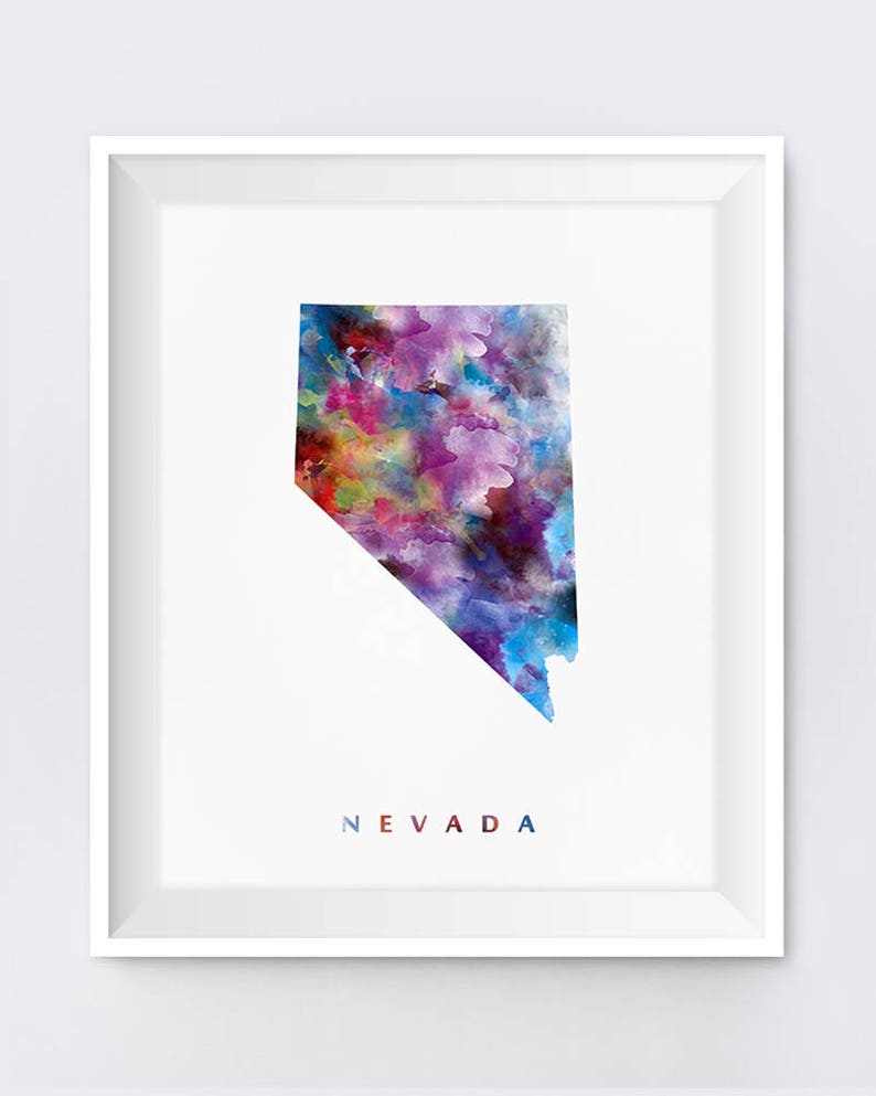 Nevada Map Art Print Carson City Poster Home Decor Urban - Etsy