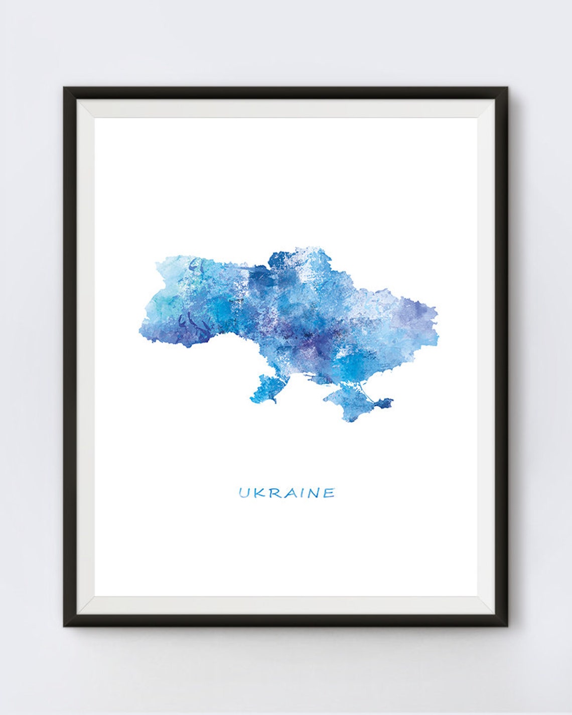 Ukraine Map Print Watercolor Ukraine Poster Kiev Home Office | Etsy