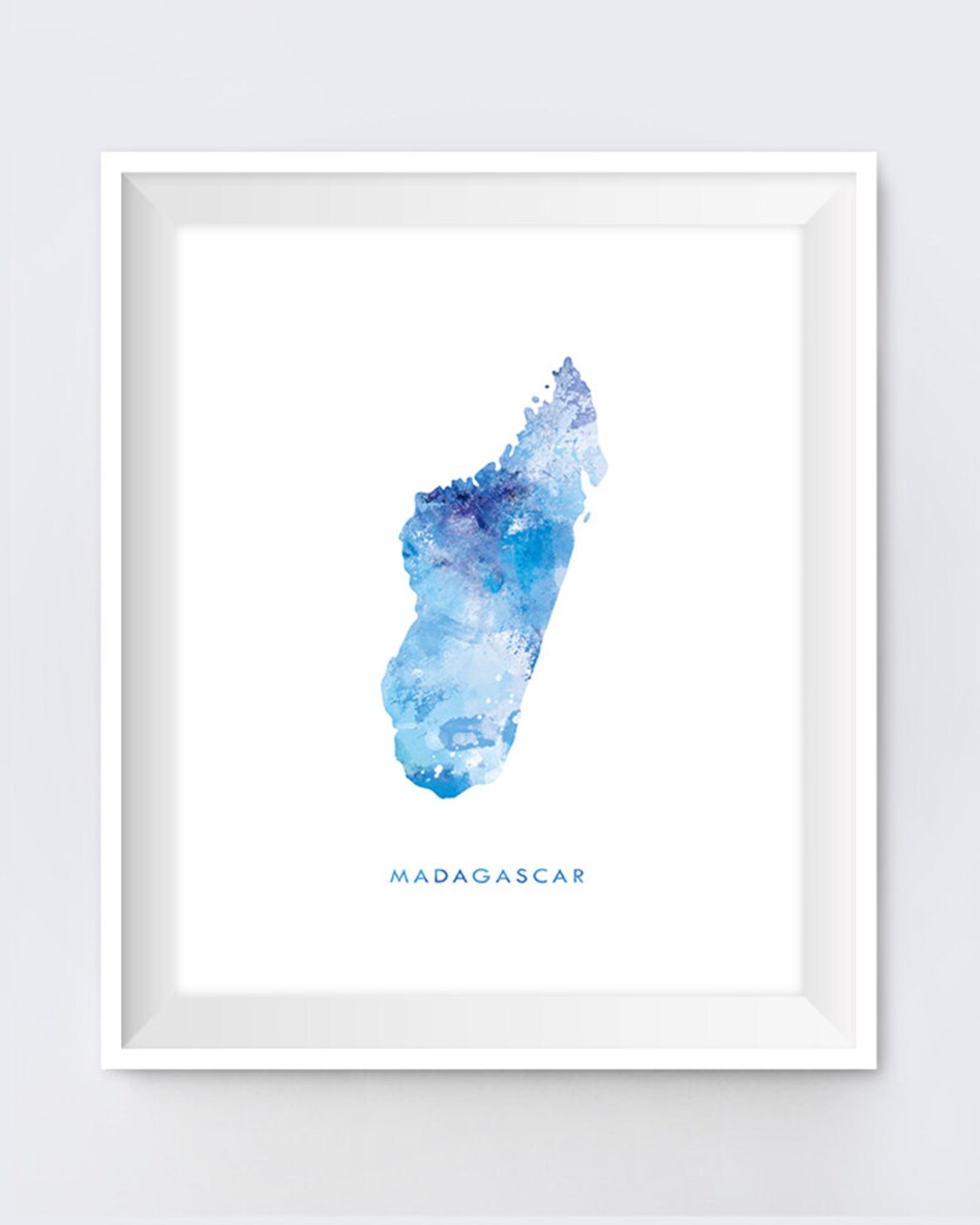 Madagascar Watercolor Map Print Antananarivo Madagascar Poster Travel ...