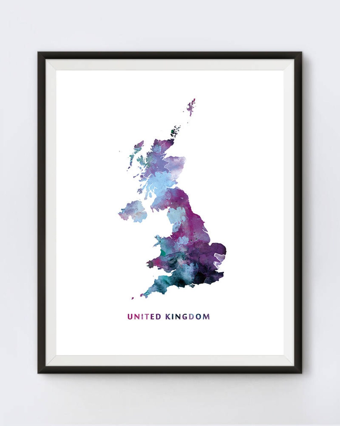 United Kingdom Map Print Watercolor London UK Wall Art United - Etsy