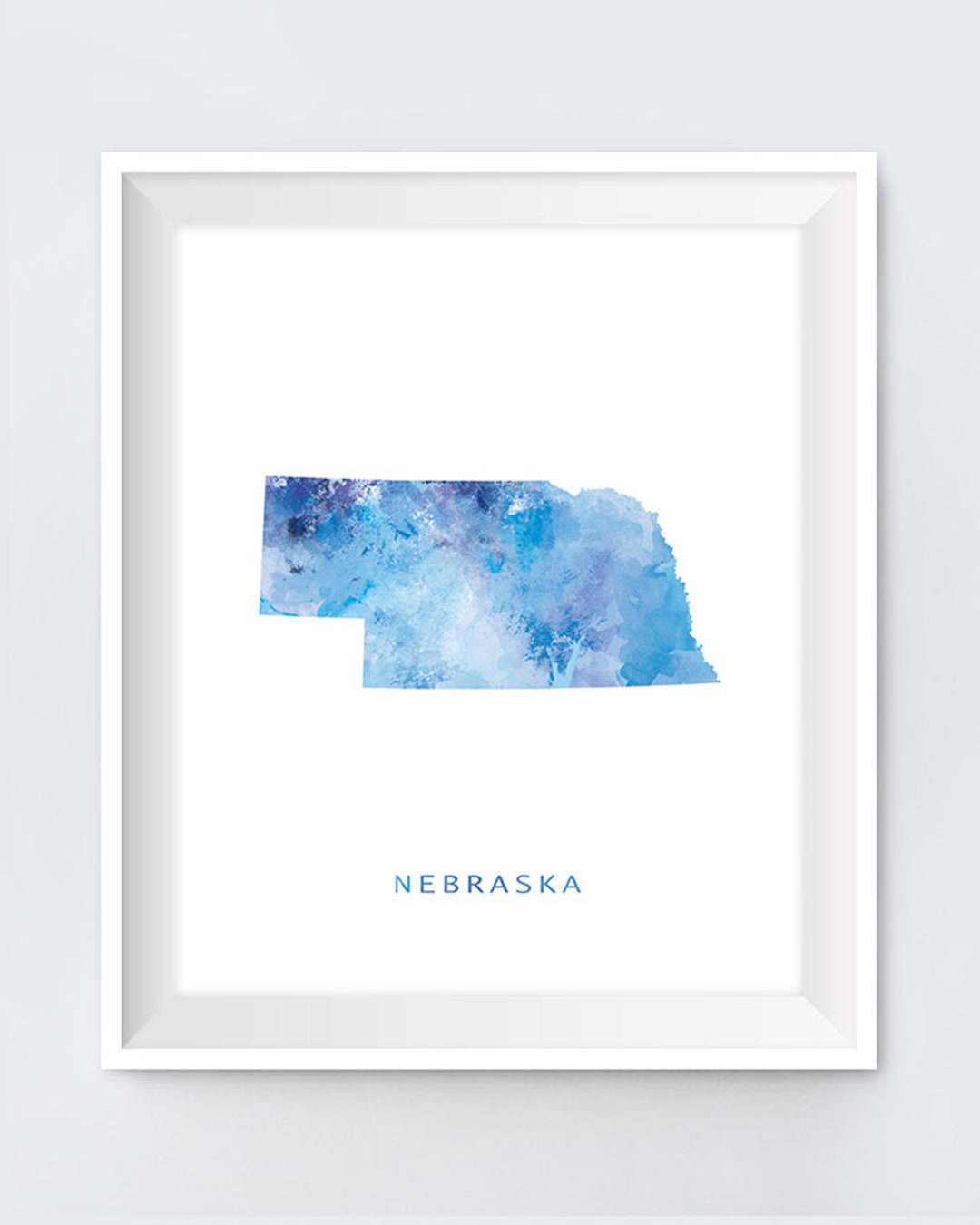 Nebraska Map, Nebraska Watercolor, Art Print, Lincoln Art, Nebraska ...