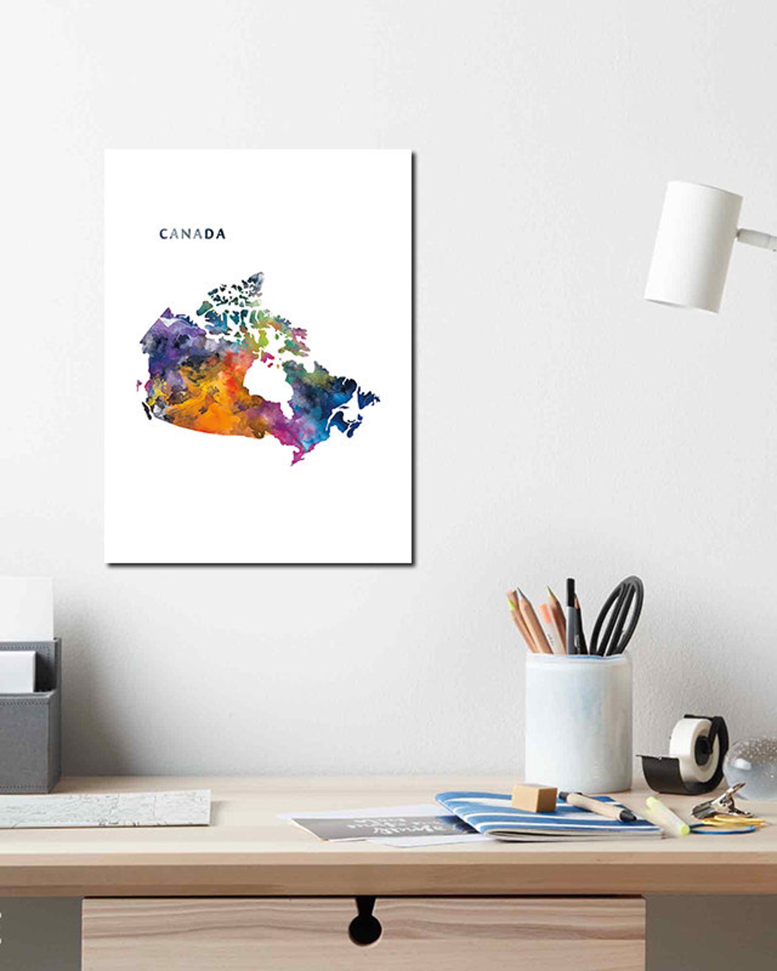 Canada Map Canada Print Canada Poster Ottawa Watercolor - Etsy