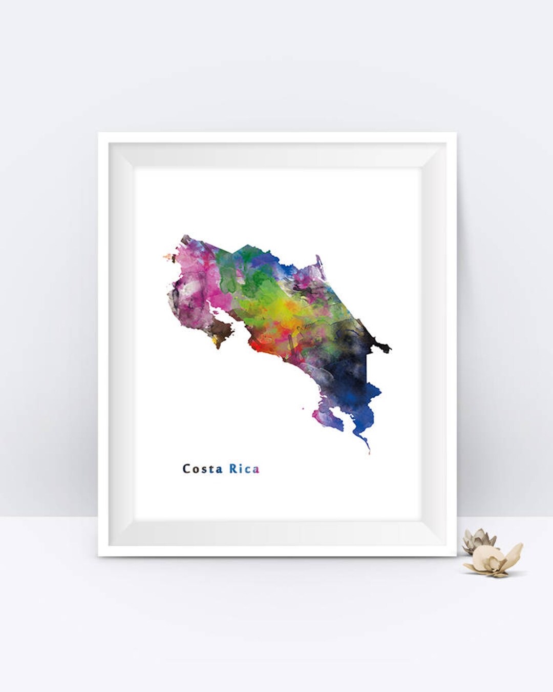 Costa Rica Watercolor Map, Costa Rica Print, Costa Rica Wall Art ...