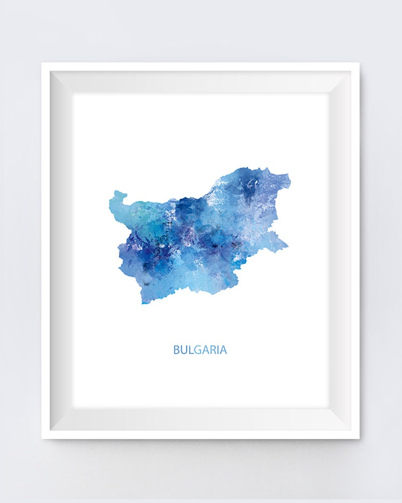 Bulgaria Map Print Watercolor Bulgaria Poster Home Office | Etsy