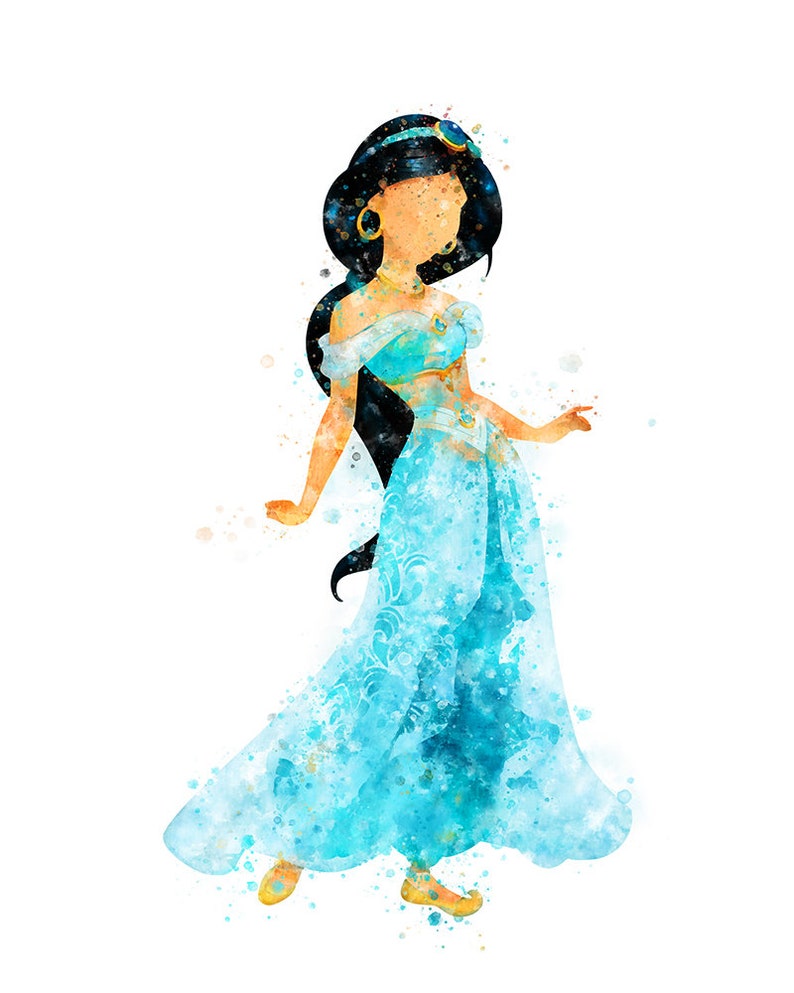Princess Jasmine Print Watercolor Poster Printable Disney Art - Etsy
