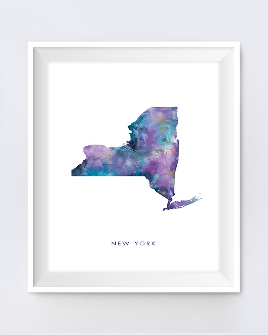New York Print New York Map Art Print Manhattan New York State Poster ...