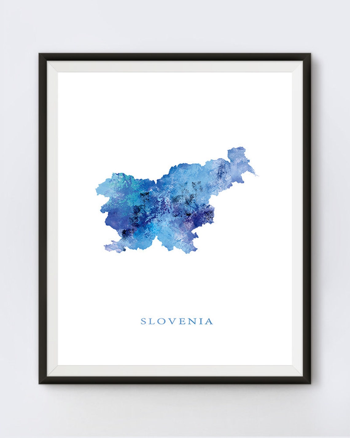 Slovenia Map Print Watercolor Poster Home Office Room Decor | Etsy