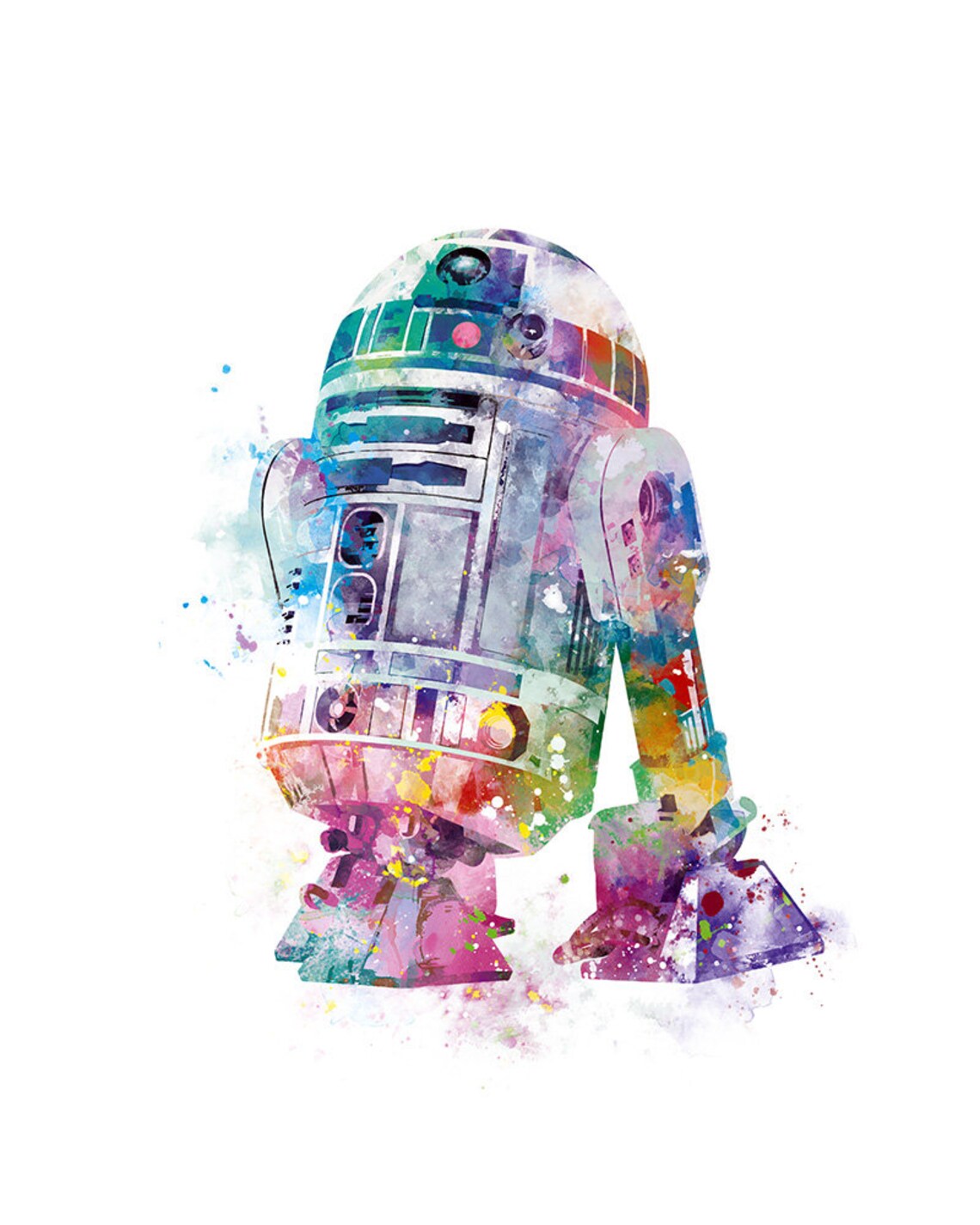 R2D2 Watercolor Art Print R2D2 Poster Star Wars Print Movie | Etsy
