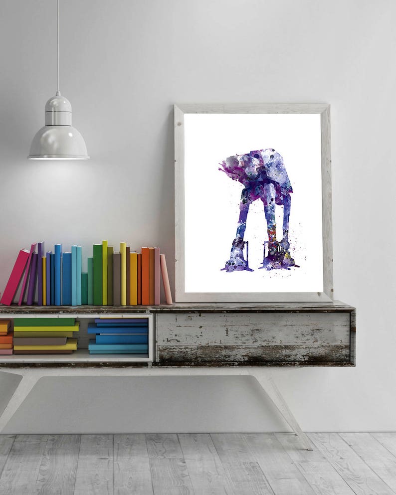 At-at Walker Print, Illustration, Imperial Walker, Star Wars Decor ...