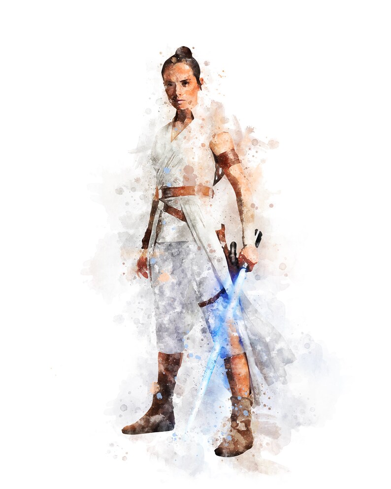 Rey Print Watercolor Star Wars Rey Star Wars Poster | Etsy