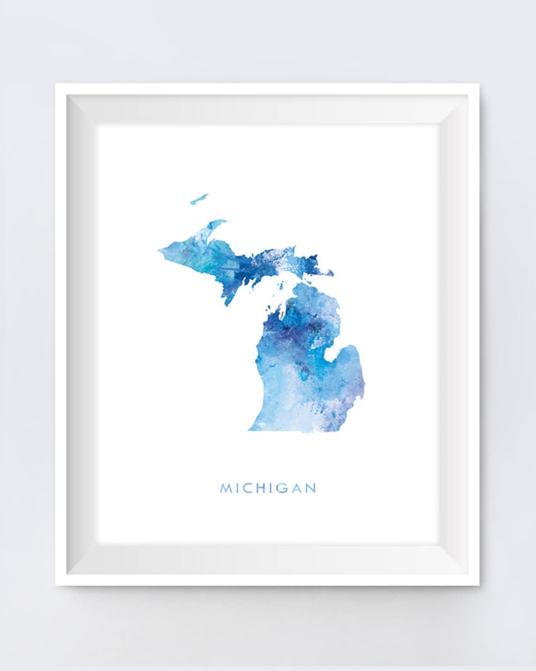 Michigan Map, Michigan Watercolor, Art Print, Lansing, Michigan Poster ...