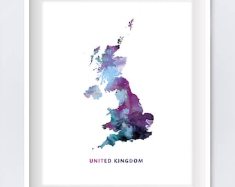 Minimalist United Kingdom Map Poster, UK Map Wall Art, Office Decor ...