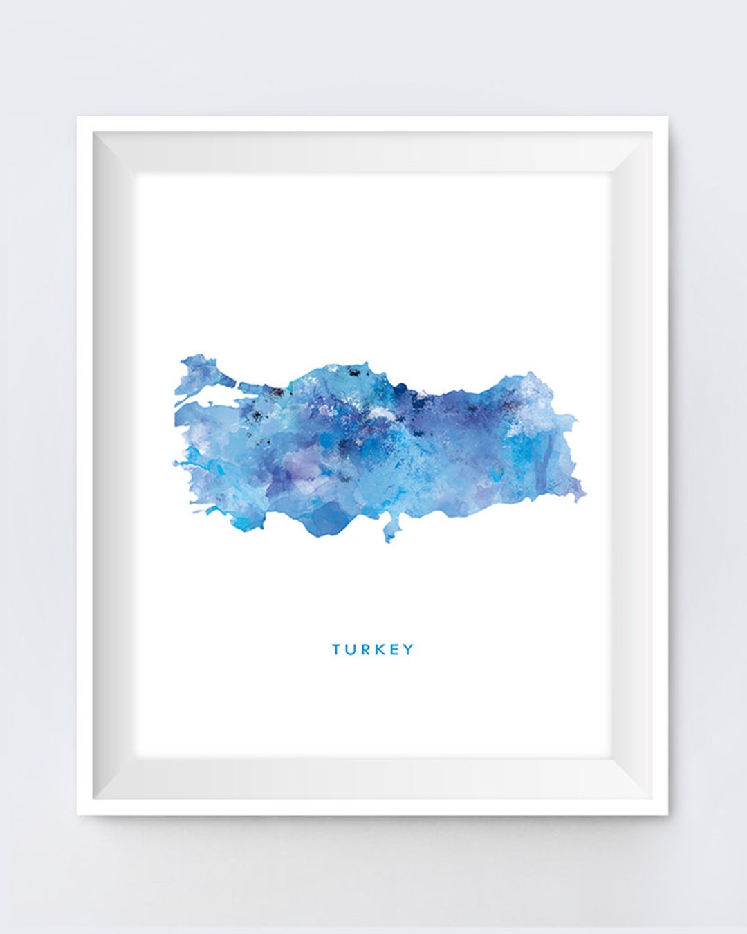 Turkey Map Print, Watercolor Turkey Poster, Home Office Decor Map Art ...