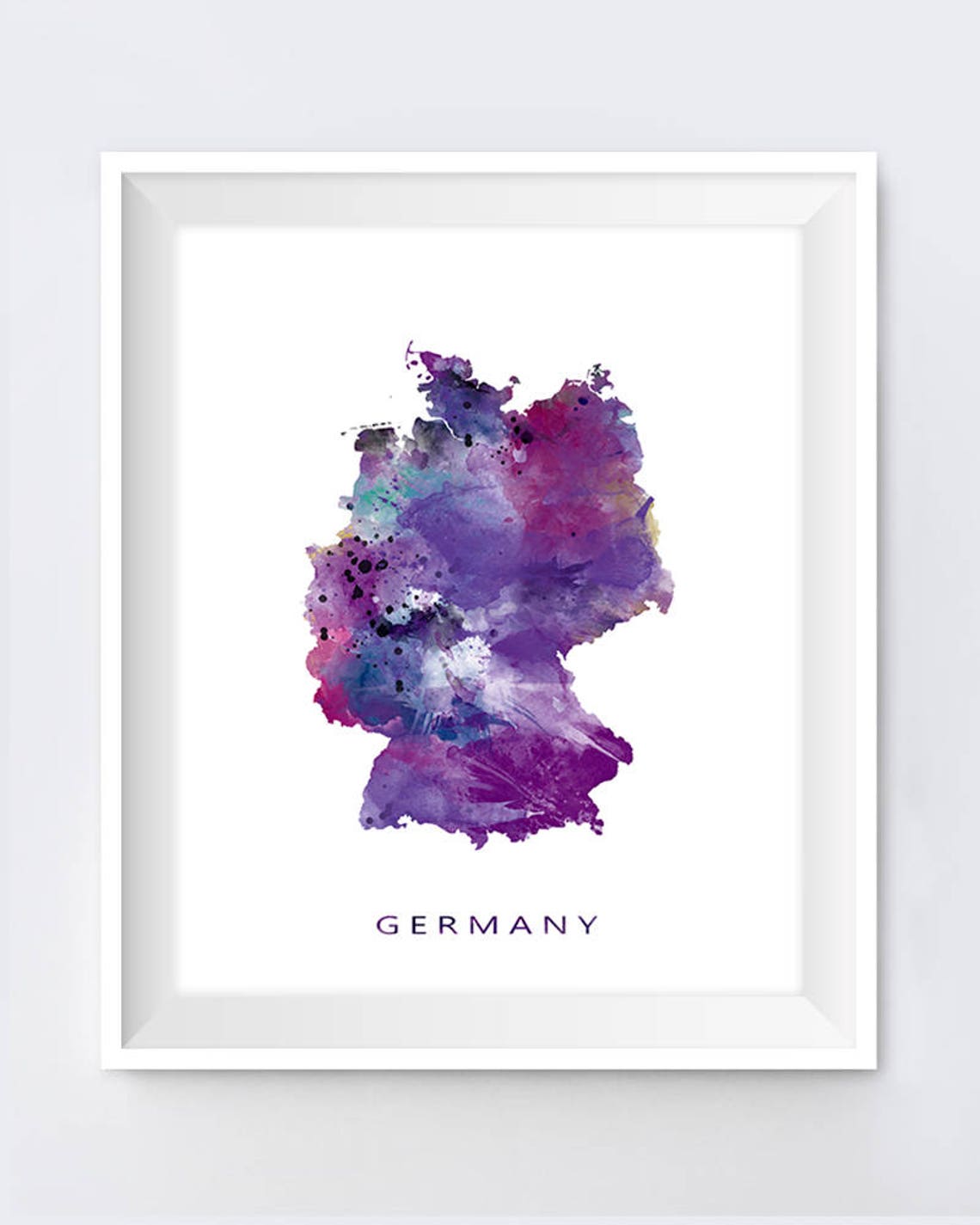 Germany Map Art Print Germany Watercolor Berlin Artwork | Etsy