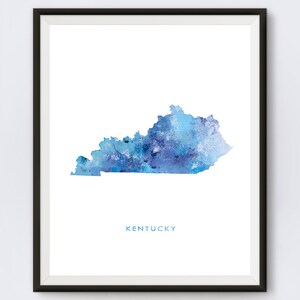 Kentucky Map Print, Watercolor, Kentucky Poster, Home Office Decor, Art ...