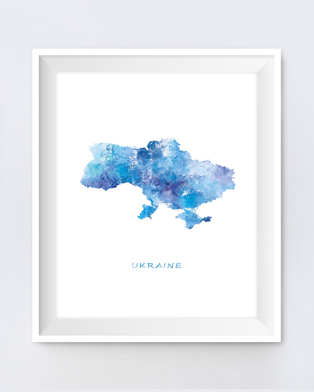 Ukraine Map Print Watercolor Ukraine Poster Kiev Home Office Room Decor ...