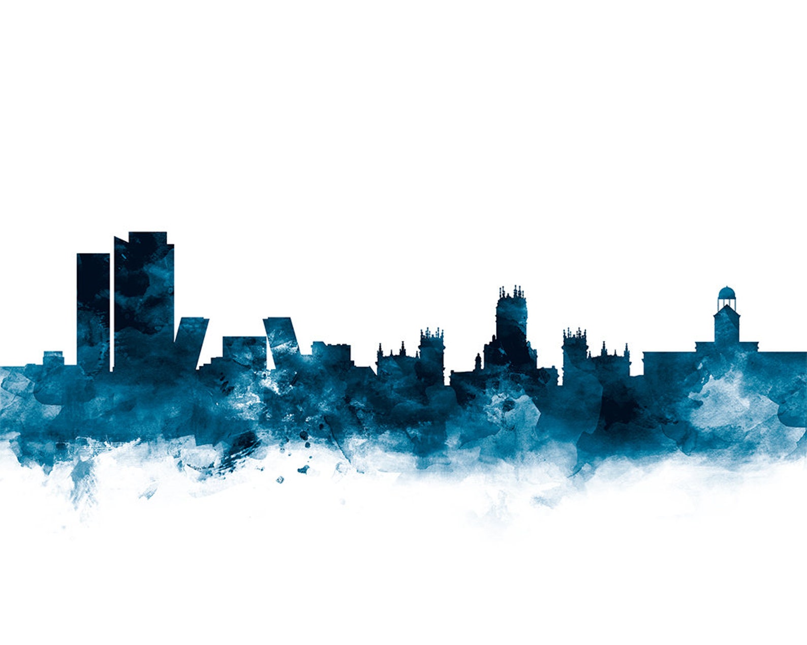 Madrid Skyline Art Print Wall Art Watercolor Printable | Etsy