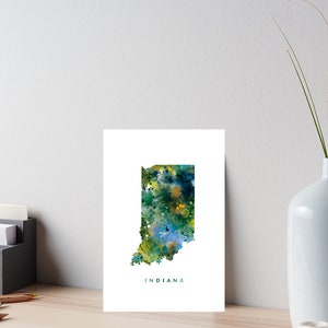 Indiana, Indiana Map, Art Print, Watercolor, USA, Indiana Parks ...