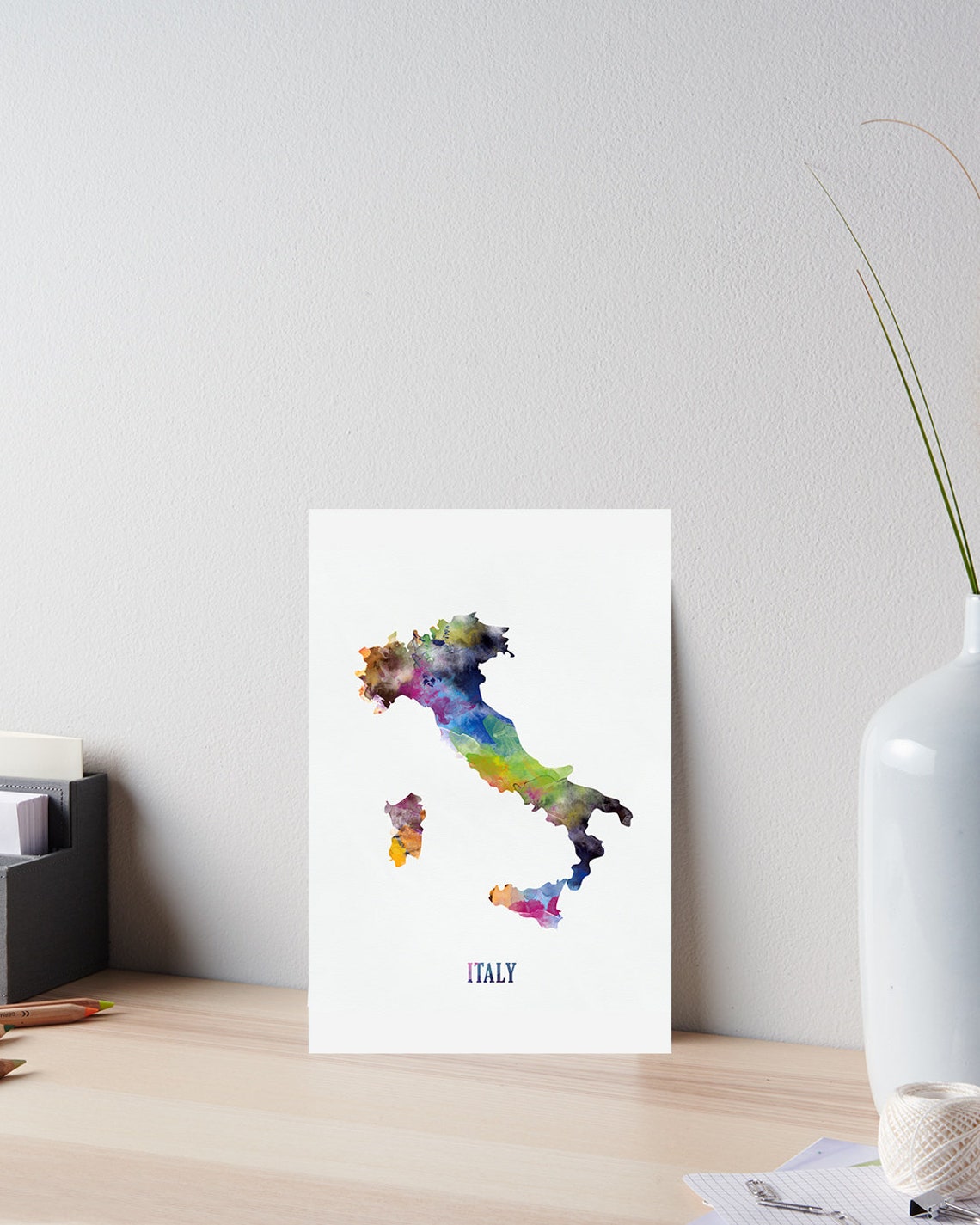 Italy Map Print Italy Poster Rome Florence Print Watercolor - Etsy