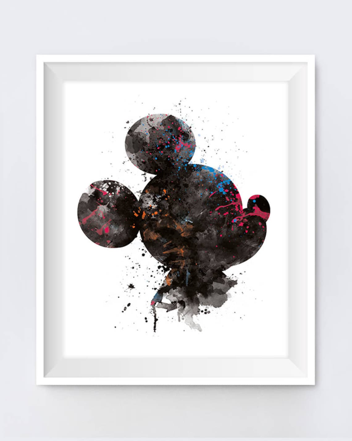Mickey Mouse Art Mickey Head Watercolor Poster Art Print Painting ...