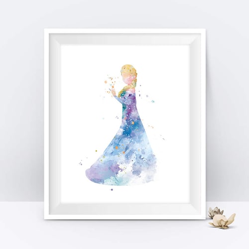 Frozen Watercolor Princess Elsa Poster Frozen Art Print - Etsy