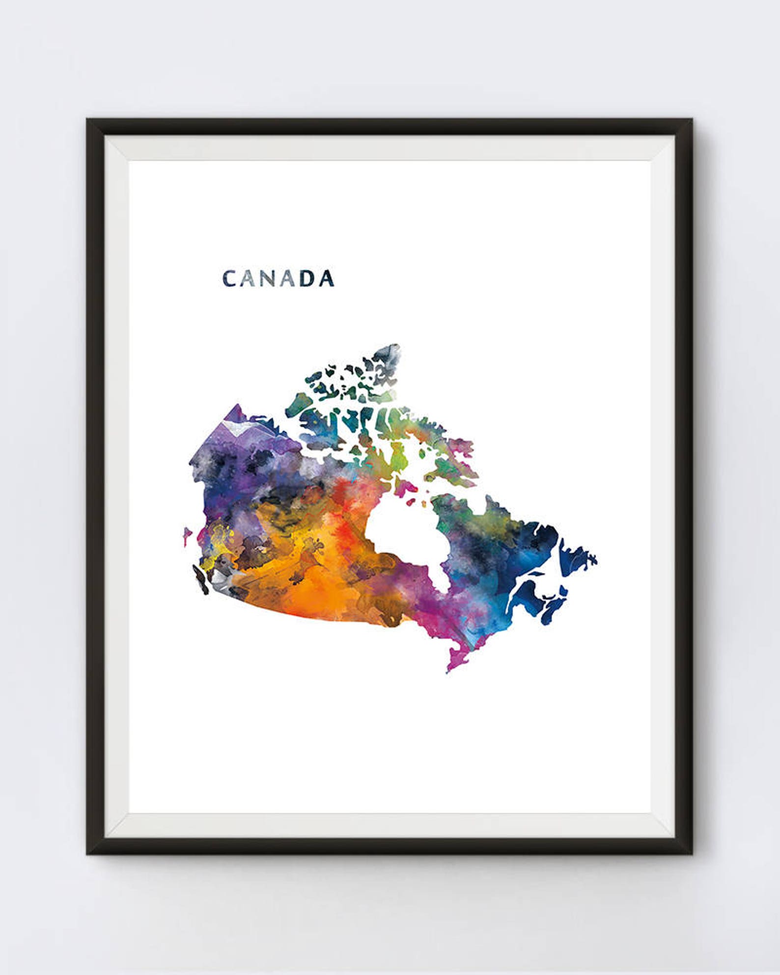 Canada Map Canada Print Canada Poster Ottawa Watercolor - Etsy