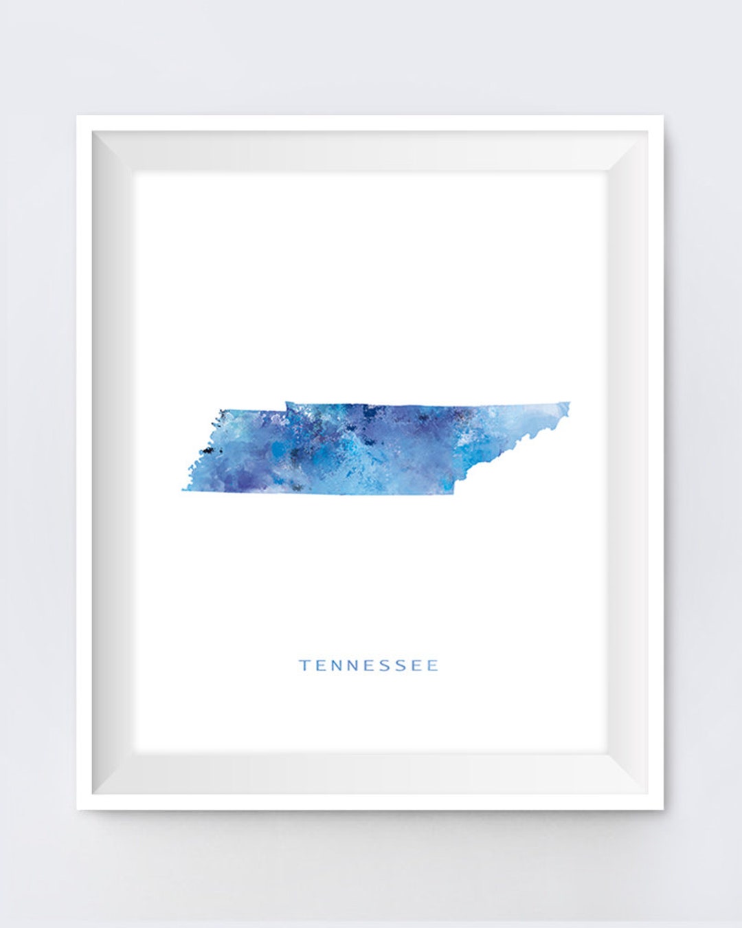 Tennessee Map Print Watercolor Art Print, Nashville, Tennessee Poster ...