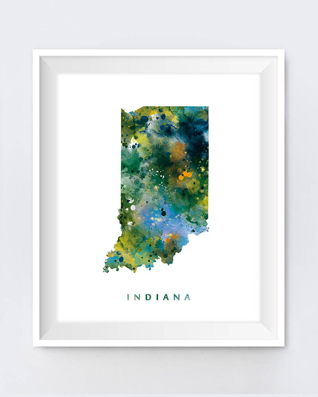Indiana, Indiana Map, Art Print, Watercolor, USA, Indiana Parks ...