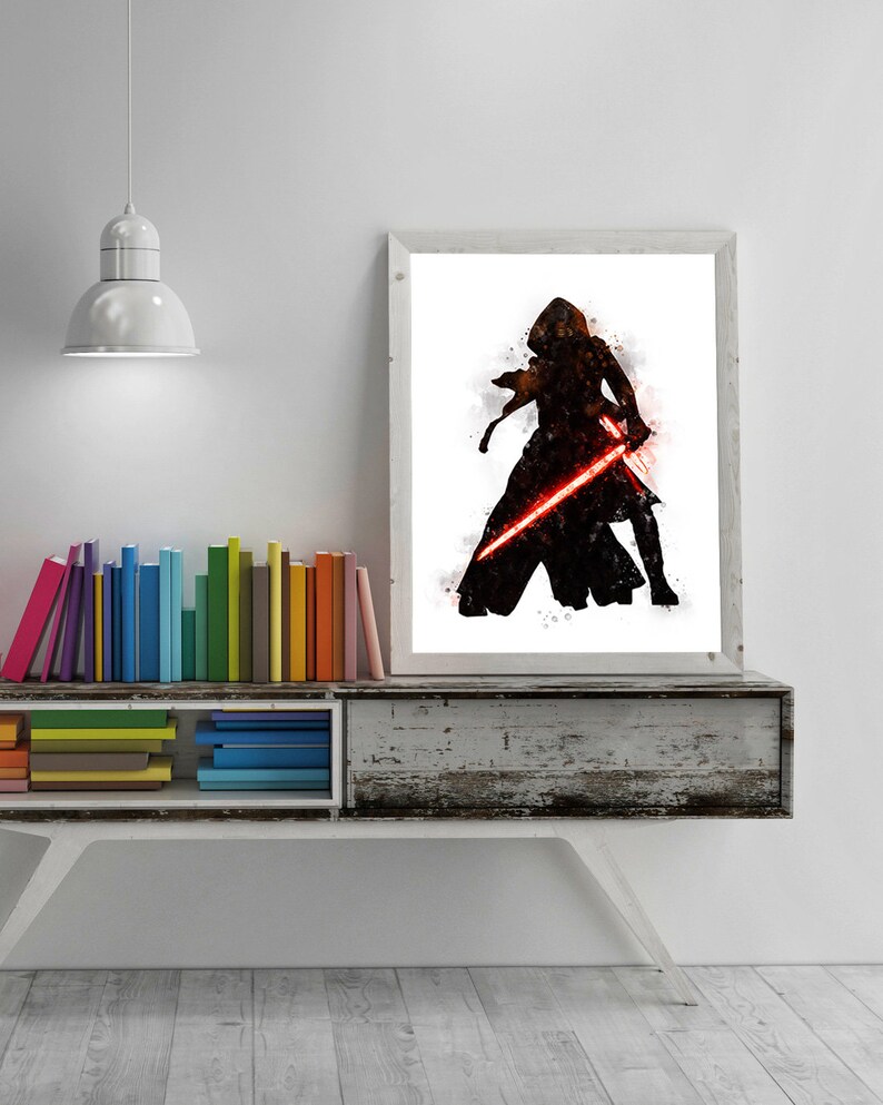 Kylo Ren Print Watercolor Star Wars Art Printable Movie Poster Birthday ...