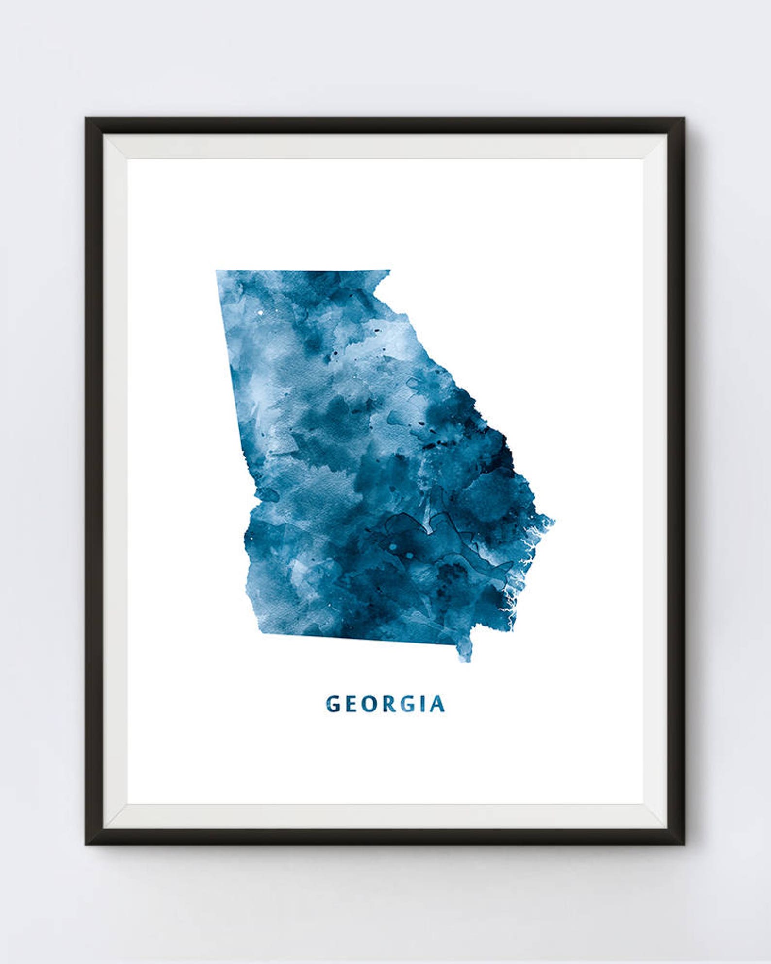 Georgia Map Art Print Atlanta Print USA Poster | Etsy