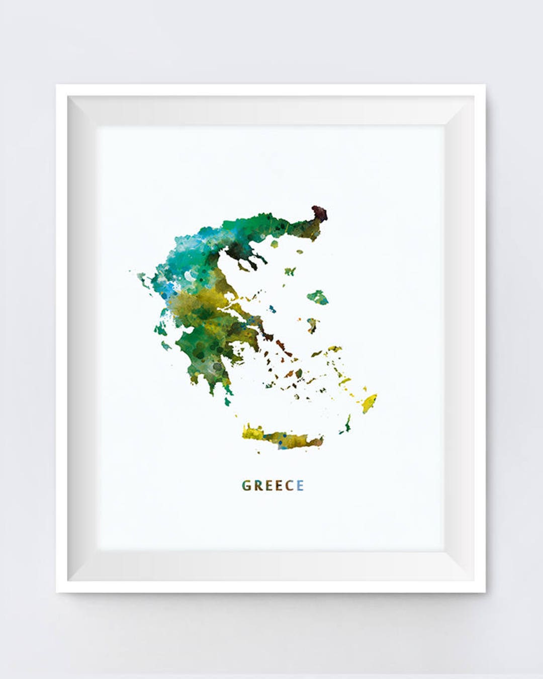 Greece Map Print, Greece Poster, Athens, Watercolor Painting, Greek Map ...