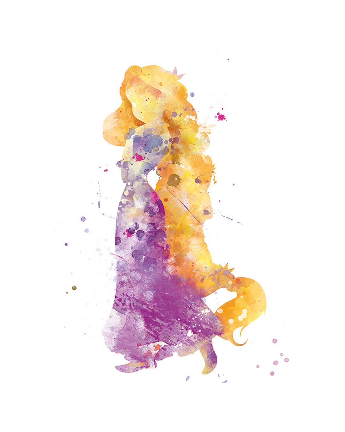 Set of 6 Printable Watercolor Princess Art Aurora Moana - Etsy