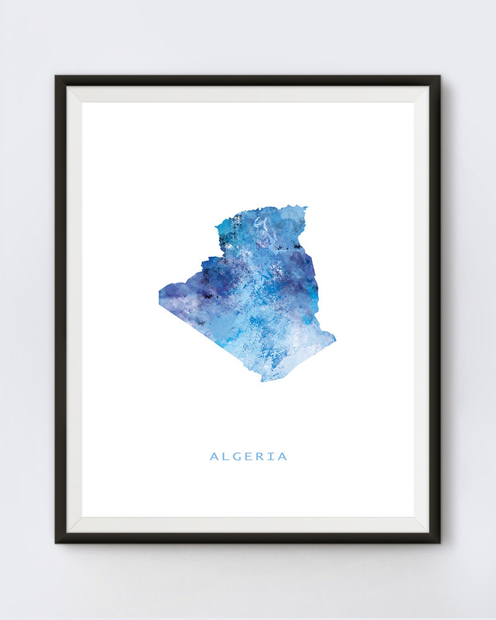 Algeria Map Print, Watercolor Algeria Poster, Home Office Room Decor ...