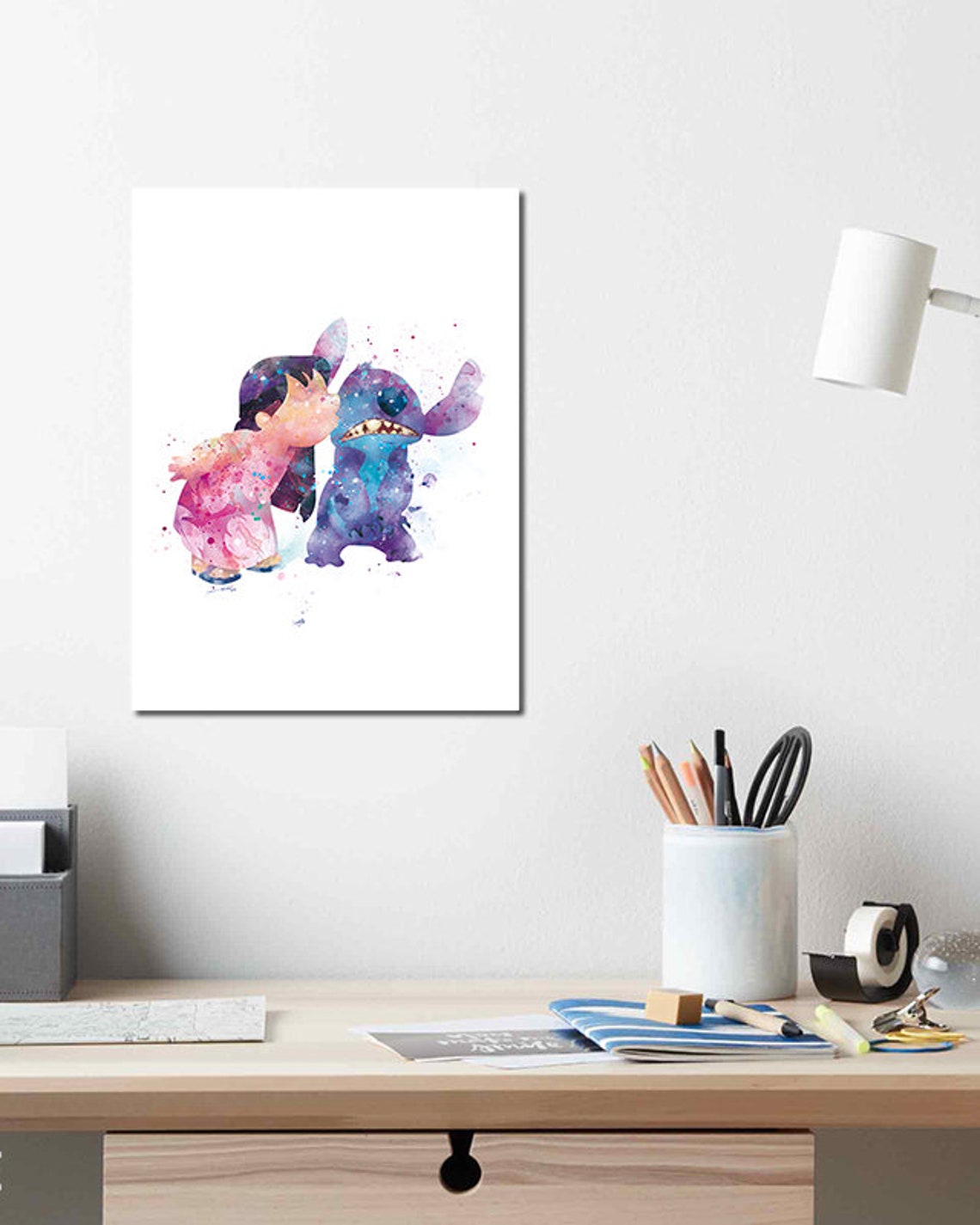 Stitch Print Lilo and Stitch Watercolor Art Nursery Print - Etsy