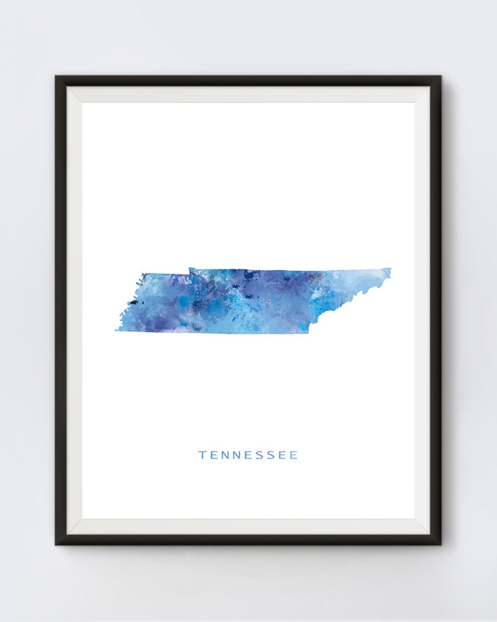 Tennessee Map Print Watercolor Art Print, Nashville, Tennessee Poster ...