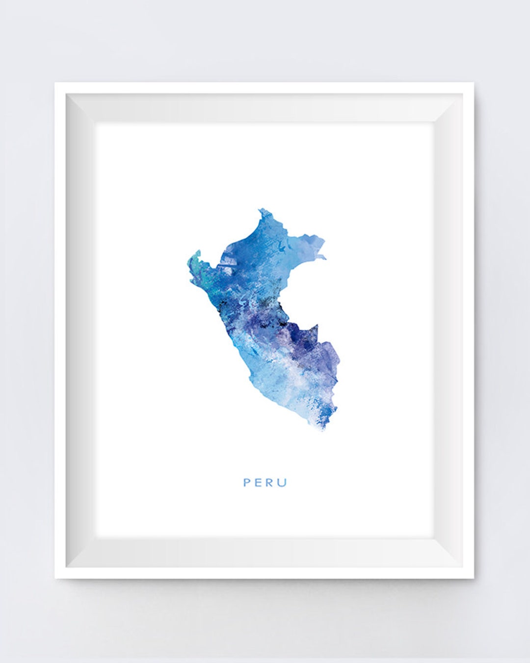 Peru Map Print Watercolor Peru Poster Home Office Room Decor Map Art ...