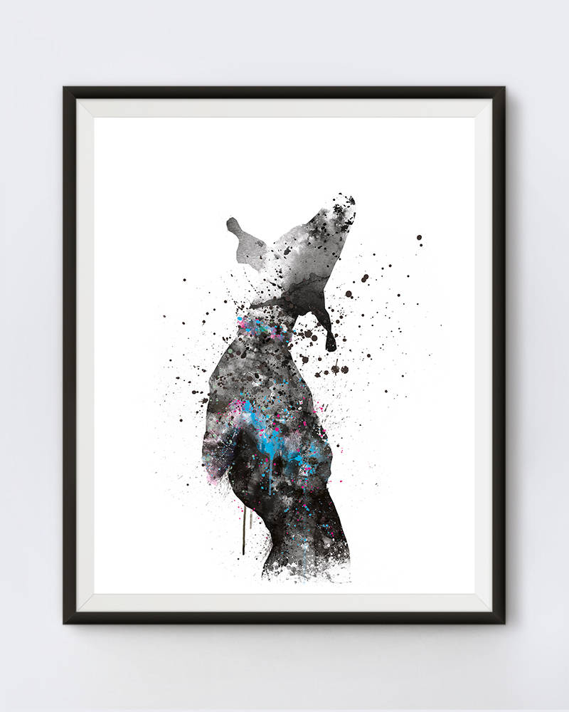 Pointer Dog Art Print Dog Poster Abstract Nature Shorthair Black and ...