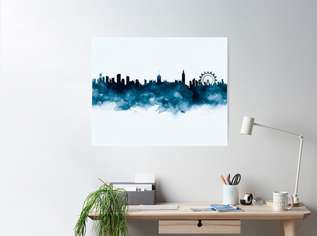 London Skyline London City Art Print United Kingdom Watercolor ...