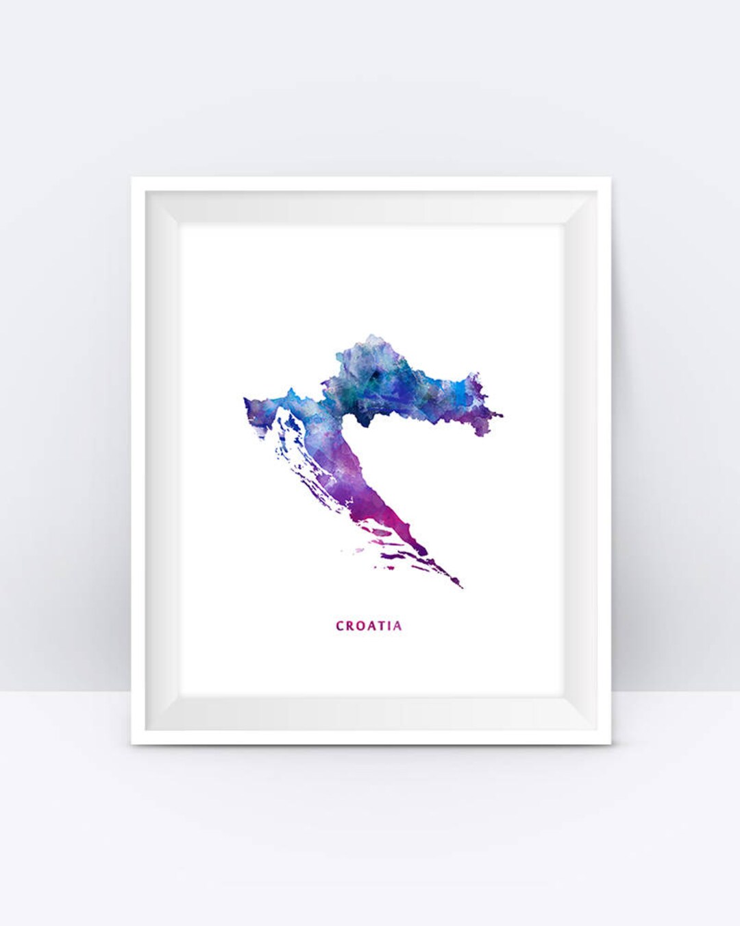 Croatia Map Print, Watercolor, Zagreb Poster, Home Office Room Decor ...