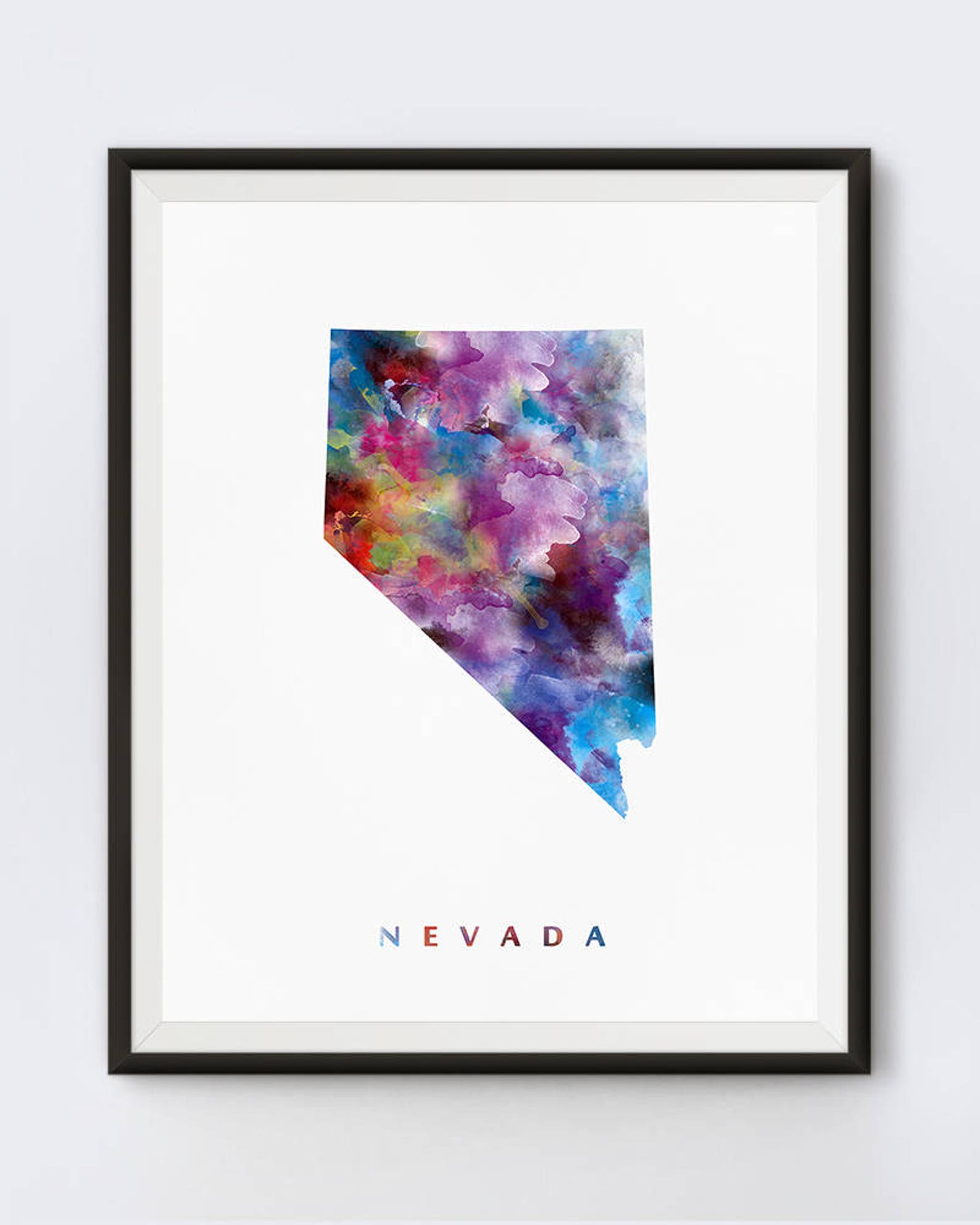 Nevada Map Art Print Carson City Poster Home Decor Urban - Etsy