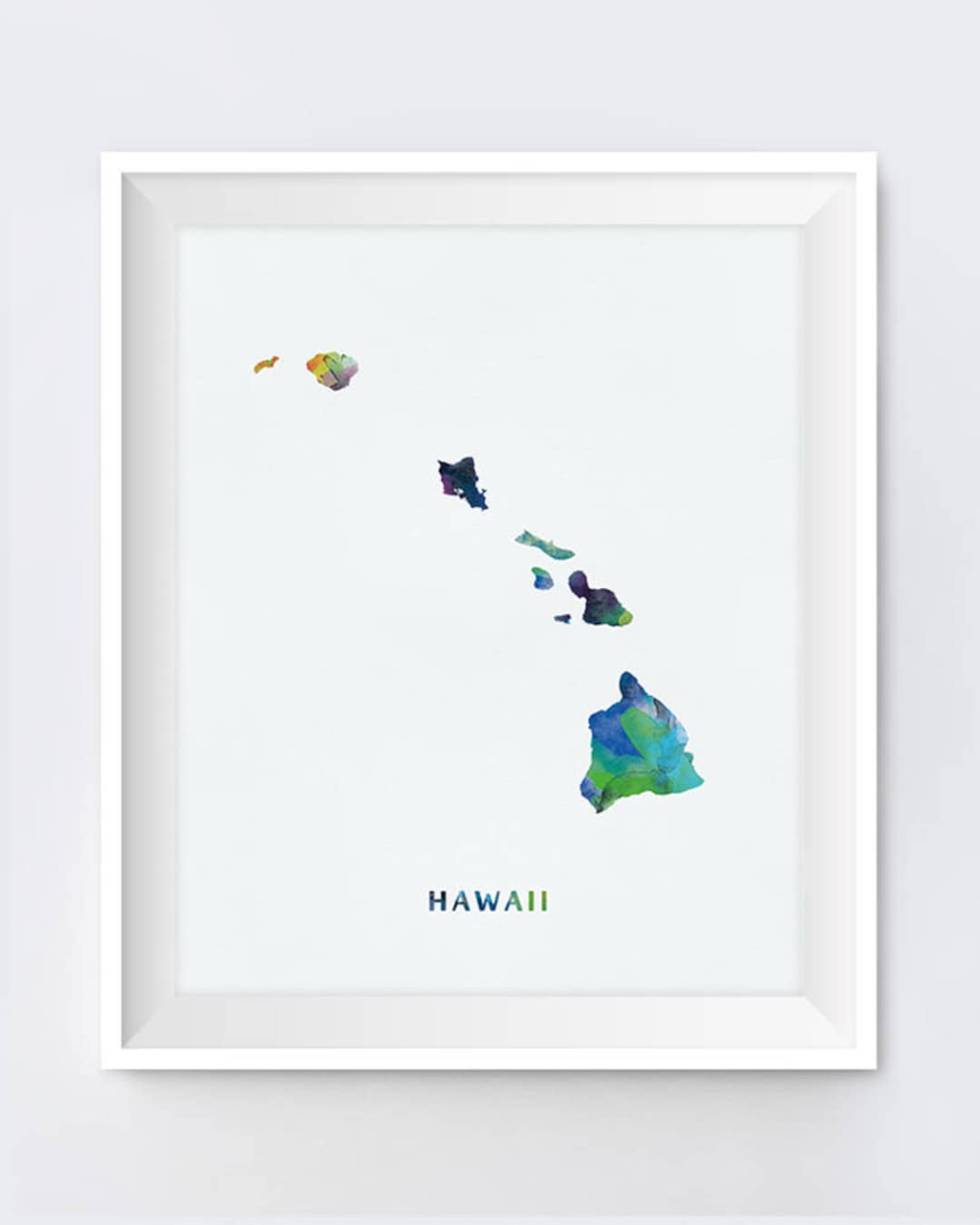 Hawaii Map, Hawaii Watercolor Map, USA, Art Print, Travel, Design, Oahu ...