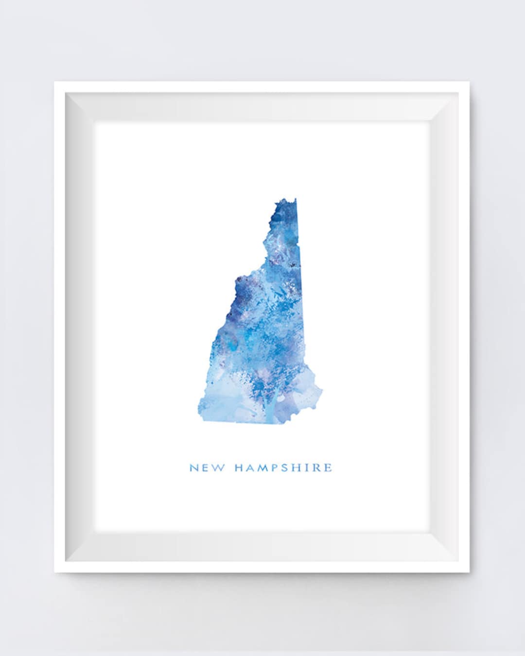 New Hampshire Map, New Hampshire Watercolor, Art Print, Concord ...