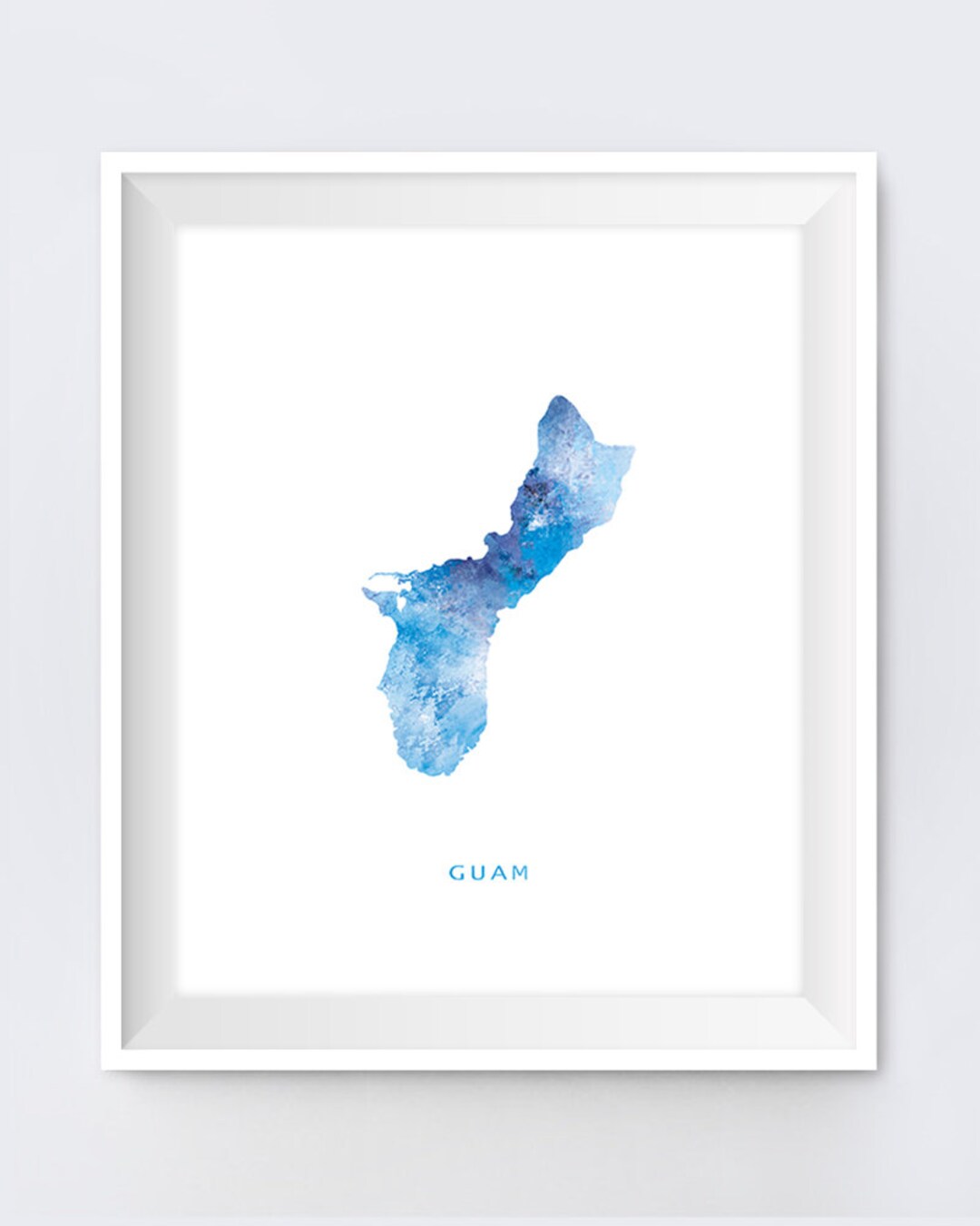 Guam Map Print, Watercolor Guam Poster, Home Office Room Decor, Map Art ...