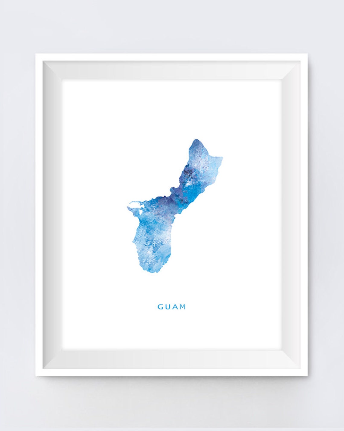 Guam Map Print Watercolor Guam Poster Home Office Room | Etsy
