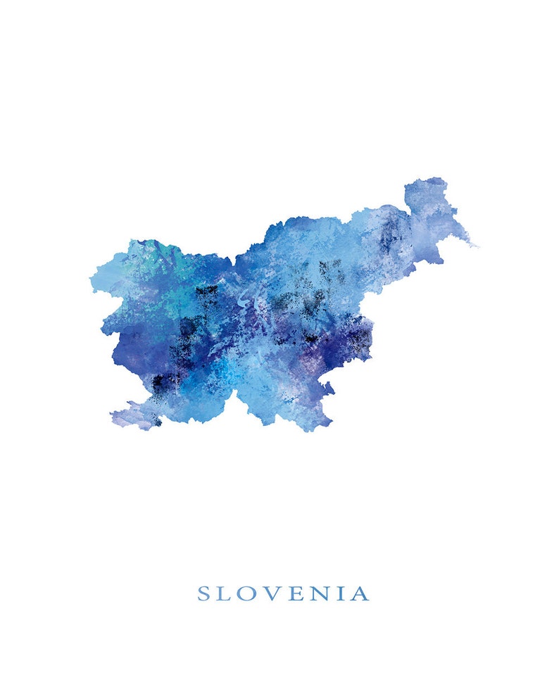 Slovenia Map Print Watercolor Poster Home Office Room Decor - Etsy