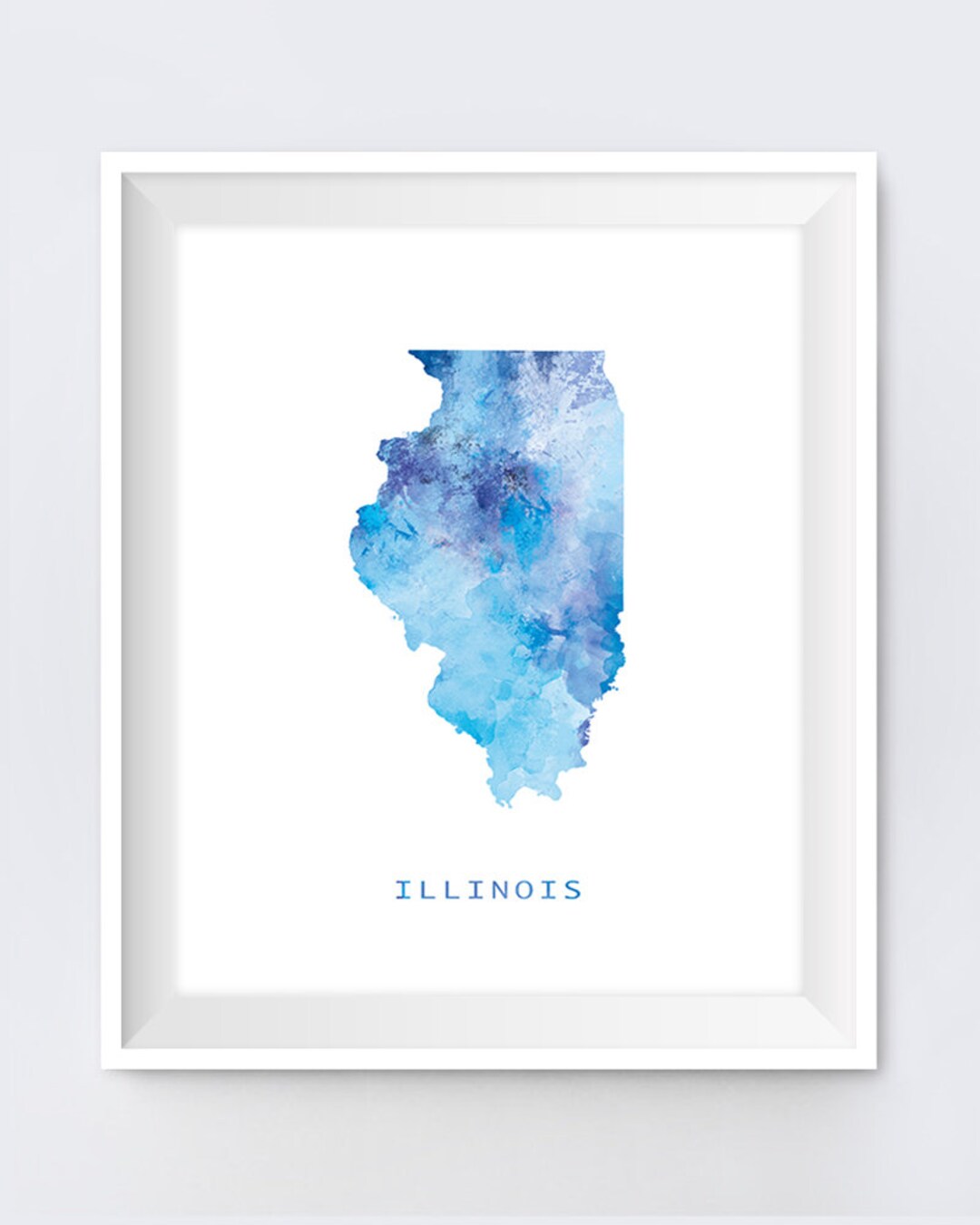 Illinois Map Print, Watercolor, Illinois Poster, Home Office Decor, Art ...